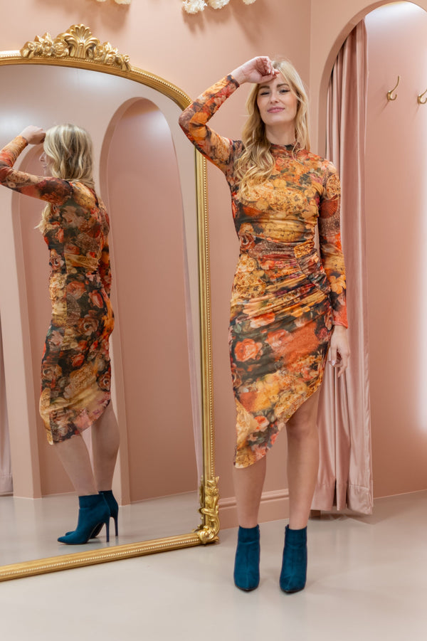 Zodiac Dress - Rusty Orange - Be-Glam Belgium
